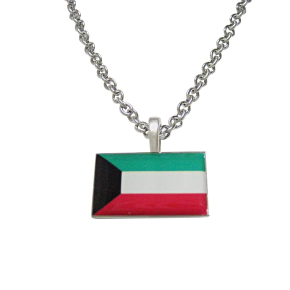 Kiola Designs | Jewelry | Kuwait Flag Pendant Necklace | Poshmark